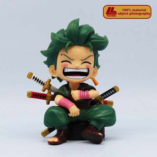ANIME OP RORONOA Zoro Sitting Cute Happy PVC Figure Statue Toy Gift ...