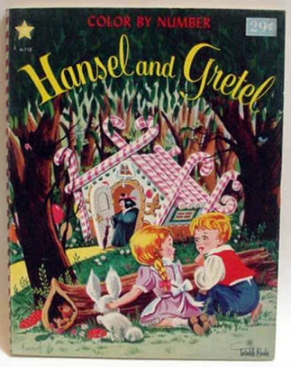 VINTAGE HANSEL AND Gretel Color by Number Coloring Book 1960s $17.00 ...