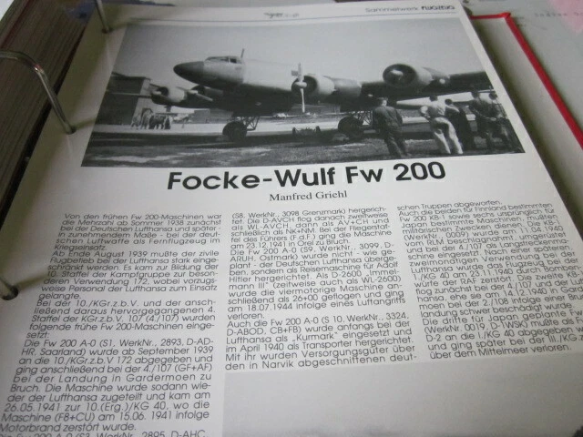 MILITÄRFLUGZEUGE B 1919-1945 Focke Wulf Fw 200 EUR 5,72 - PicClick DE