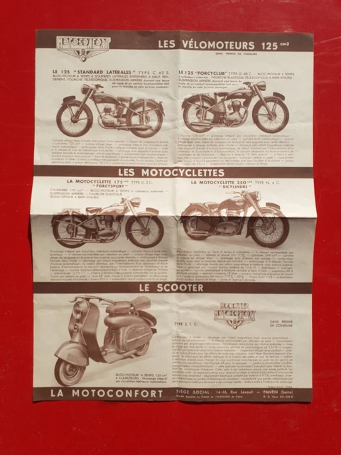 MOTOCONFORT CATALOGUE BROCHURE Dépliant moto plaque emaillee mobylette ...