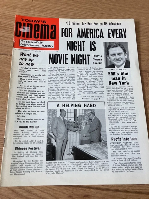 TODAY'S CINEMA. CARRY-ON Gerald Thomas, Peter Rogers, Hammer Horror ...