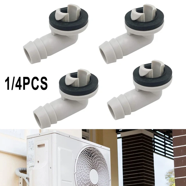 PLASTIC AIR-CONDITIONER AC Drain Hose Connector Elbow Fitting & Rubber ...