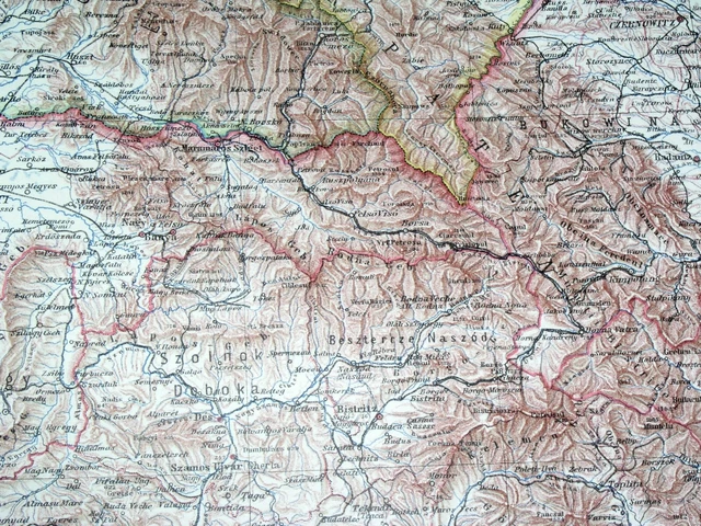 1927 VINTAGE MAP Of Western Romania / Transylvania Hungary Ukraine $43. ...