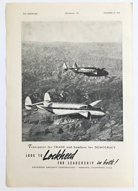 LOCKHEED & DEFIANT-WW2-SECOND WORLD WAR-AIRCRAFT AD-VINTAGE AVIATION ...