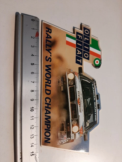LANCIA DELTA HF Integrale , ORIGINAL STICKER olio fiat , RALLY'S WORLD ...