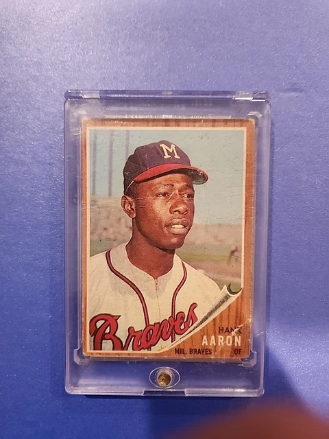 1962 TOPPS #320 Hank Aaron Good Filler Milwaukee Braves Hall of Fame ...