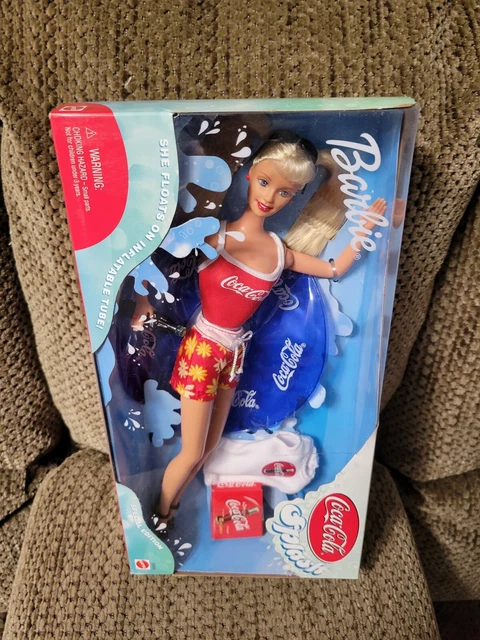 COCA COLA SPLASH Barbie w Inflatable Coca Cola Tube New in box Mattel ...