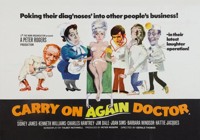 CARRY ON AGAIN DOCTOR Barbara Windsor - A4 REPRO VINTAGE MOVIE POSTER ...