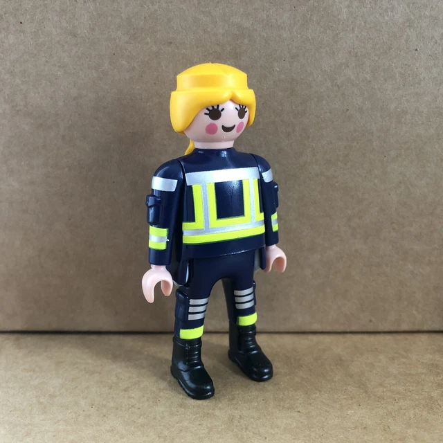 PLAYMOBIL BLONDE FIREFIGHTER Fire Woman Figure, City Emergency People ...