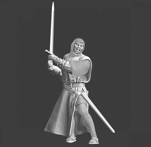HISTORIC MODELS - Medieval knight swinging two hand sword - Tabletop ...