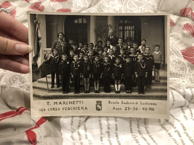 CARTOLINA FOTOGRAFIA FOTO Di Classe Scuola Santorre Di Santarosa 1929 ...