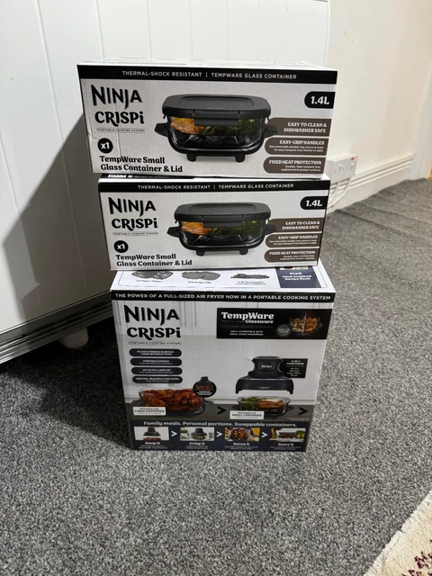 NINJA CRISPI 4-IN-1 Portable Glass Air Fryer FN101UKGY £104.69 ...
