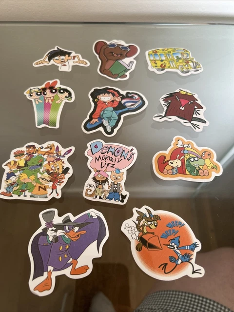 11PC CARTOON NETWORK Nickelodeon Laptop Scrapbook Stickers Retro ...