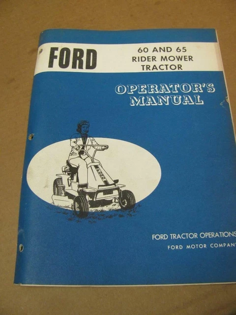 FORD 60 65 Riding Lawn Mower Tractor Operators Manual Rider EUR 9,06 ...