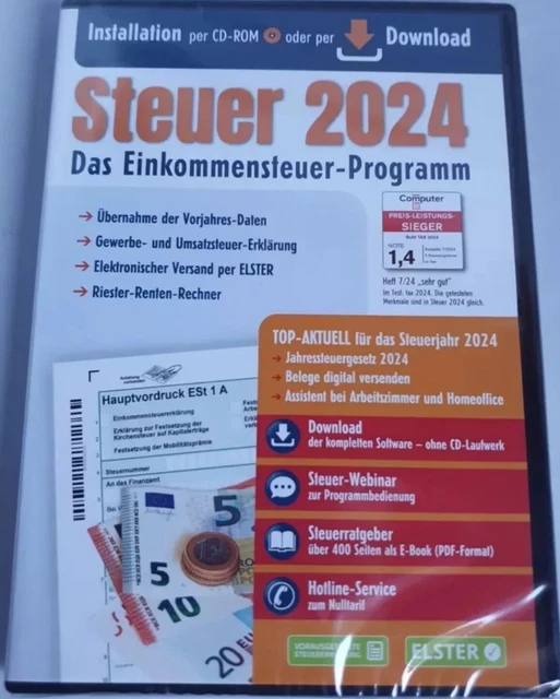 NEUE CD ALDI Steuer 2024 Software für Steuererklärung Neu & OVP! EUR 9,80 - PicClick DE