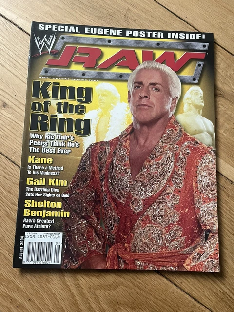 WWF WWE RAW Magazine August 2004 Ric Flair With Eugene Poster £2.50 ...