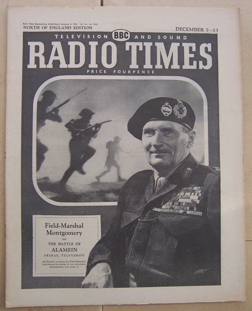 RADIO TIMES/1958/FIELD-MARSHAL MONTGOMERY/ALAMEIN/DERRICK Sherwin ...