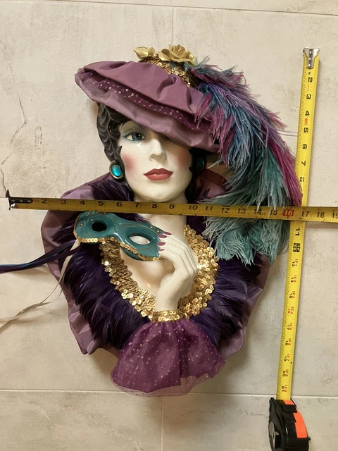 VTG JENNY MCCLAIN Clay Art Mardi Gras Mask - Numbered - GORGEOUS ...