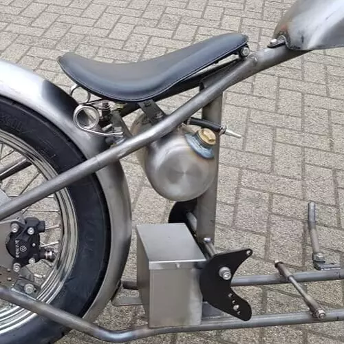 TRIUMPH BSA SPORTSTER RAW STEEL RIGID FRAME DOMED OIL TANK 124mm x ...