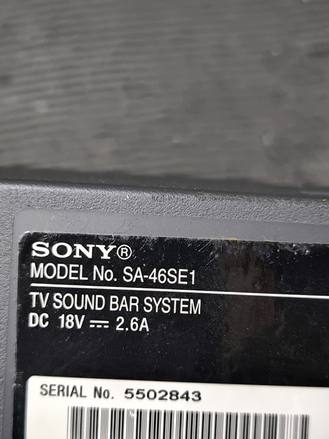 SONY SA-46SE1 TV Sound Bar System - Used, Working Condition £59.04 ...