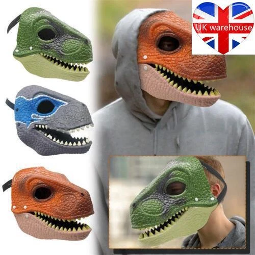 JURASSIC WORLD VELOCIRAPTOR BLUE Dinosaur Dino Moving Mask - Camp ...