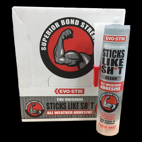 12 X EVO-STIK STICKS LIKE SH*T | All Weather Adhesive | White Clear ...