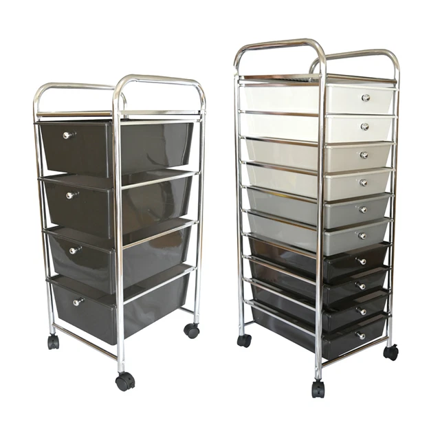 MOBILE STORAGE TROLLEY On Wheels With Drawers Portable Home Office ...