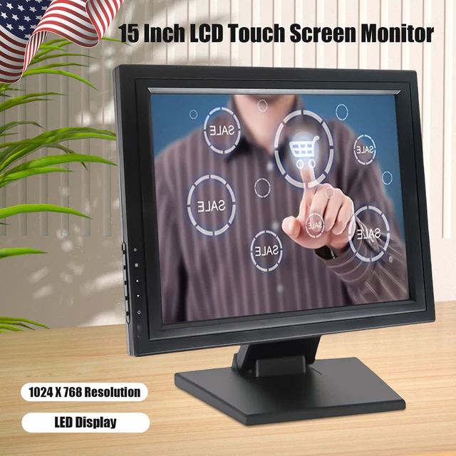 HIGH RES USB LCD Touch Screen Monitor 15 Inch Screen VGA Stand Touch ...