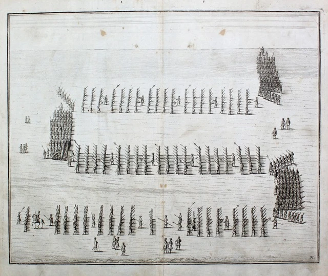 MILITÄR BAROCK MUSKETIER Füsilier Exerzieren Marsch-Formation Muskete ...