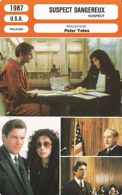 FICHE CINEMA : Peter Yates - Suspect Dangereux - 1987 EUR 1,00 ...