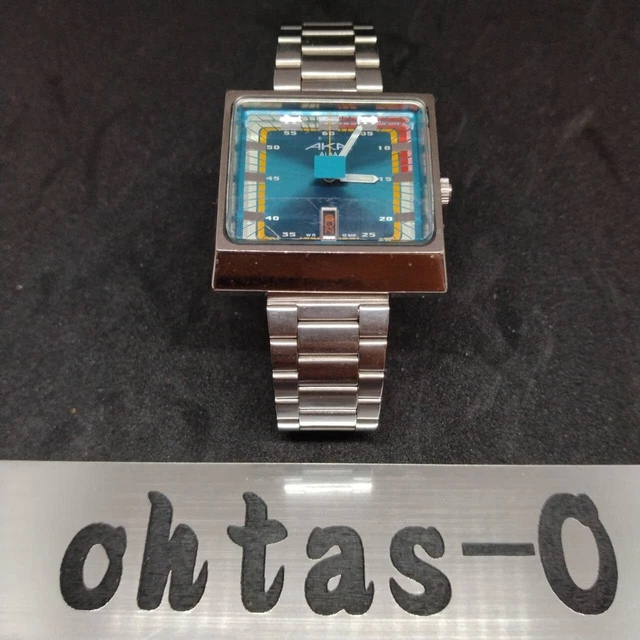 SEIKO ALBA AKA V733-5A40 Quartz Blue Dial 34 mm Square Vintage RARE EUR ...