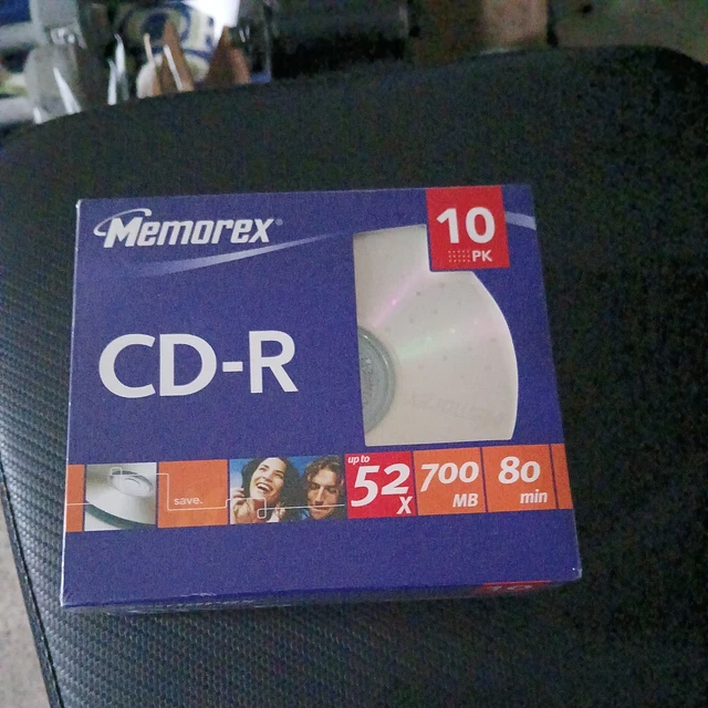 MEMOREX CD-R 52X 700MB/80 Minutes/10 Pack/BRAND NEW SEALED $10.15 ...