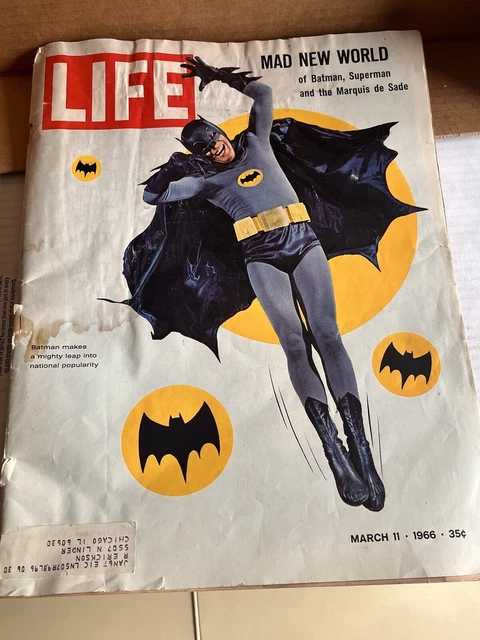 VINTAGE BATMAN LIFE Magazine March 1966 Bruce Wayne Adam West Batman ...