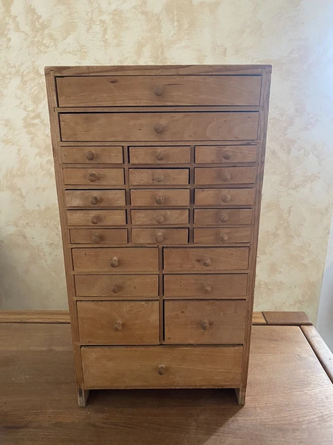 ANCIEN MEUBLE DE Métier Layette d'Horloger Mercerie bois 24 Tiroirs EUR 130,00 - PicClick FR