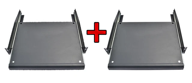 2 X PCS 19" Rack Mount ADJUSTABLE Pull-Out Sliding Keyboard Mouse Shelf ...
