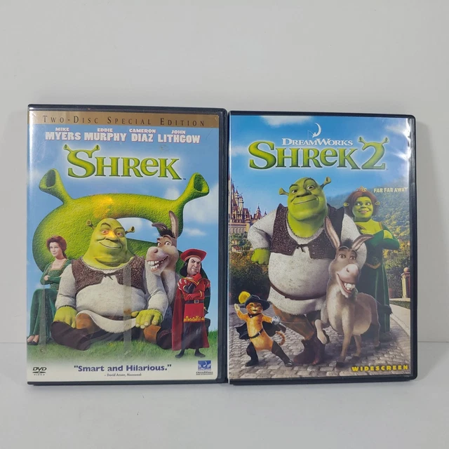 SHREK 1 AND Shrek 2 DVD Lot Dreamworks Animation Movie Cartoon Special ...