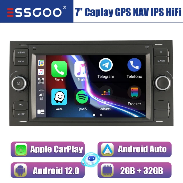 AUTORADIO 2+32G ANDROID 12 Carplay GPS Nav RDS Für Ford Focus Transit ...