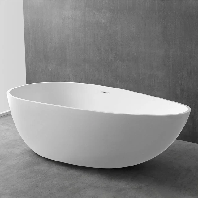 VASCA DA BAGNO Free Standing Lisa Artificial Stone Bianco Opaco Matt ...