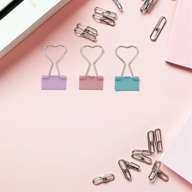 12 PCS LOVE Dovetail Wallet Binder Clips Paper Clamps Small Metal $18. ...