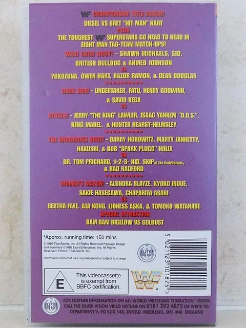 WWF SURVIVOR SERIES 95 1995 Wrestling Vhs Video Tape Wwe Diesel Bret Hart £9.99 - PicClick UK