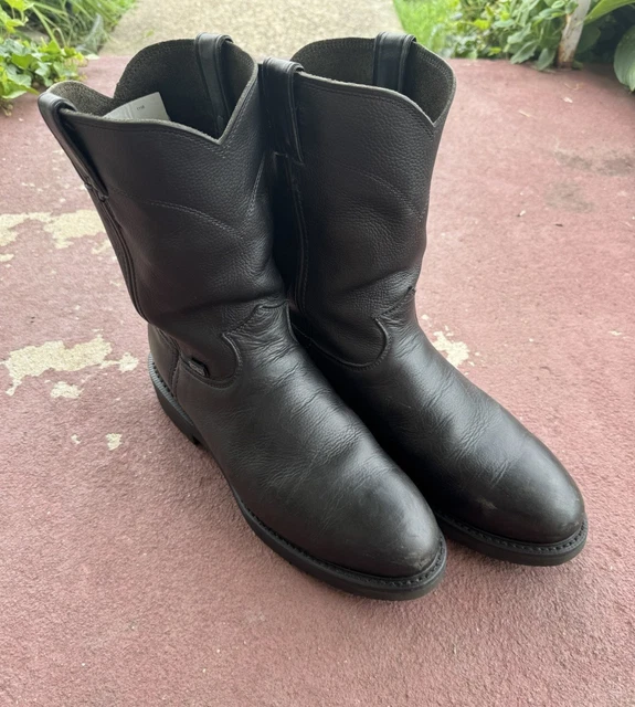 JUSTIN BLACK PITSTOP Men’s Steel Toe Work Boots #4767 Size 10 D £66.74 ...