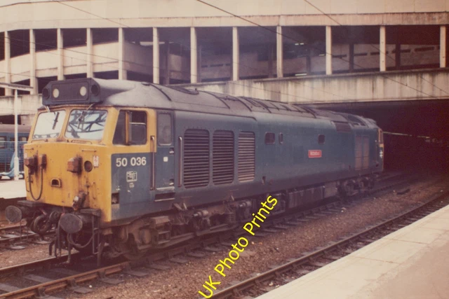 RAILWAY PHOTO 6X4 BR Blue Class 50 50036 light engine Birmingham New St ...
