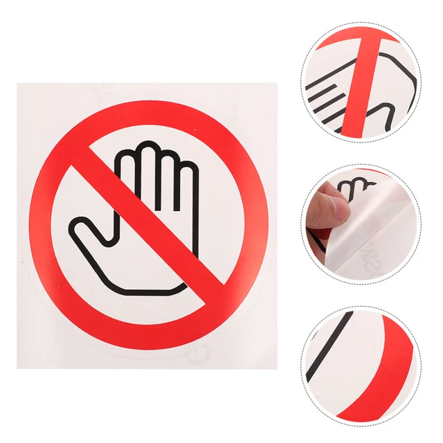 6 PCS WARNING Sign Stickers Don't Touch Label Caution Danger Decal £9. ...