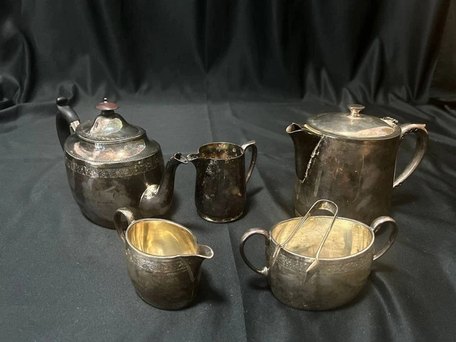 ANTIQUE FLETCHER TEA set Sheffield silver plate, 6-piece $3,090.00 ...