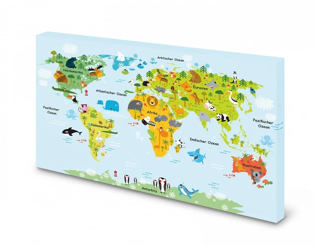 MAGNETTAFEL PINNWAND BILD Weltkarte Landkarte für Kinder gekantet EUR 109,00 - PicClick DE