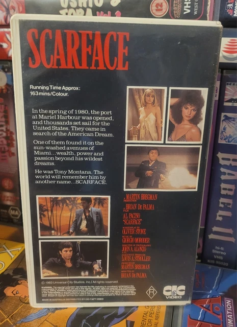 SCARFACE VHS ACTION Thriller 1st Gen Ex-Rental Al Pacino $250.00 ...