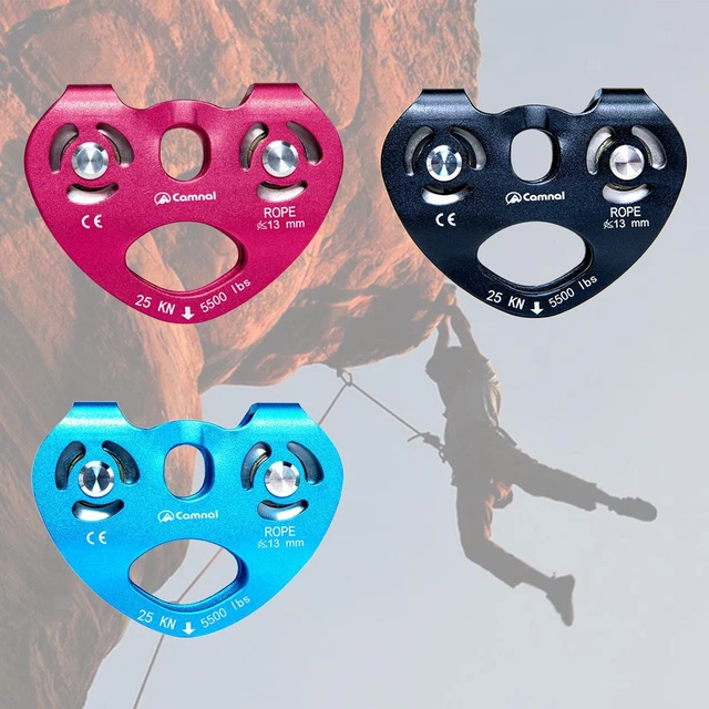 NAXEN Zip Line Pulley Tandem Speed Dual Trolley With 25kN Carabiner In ...
