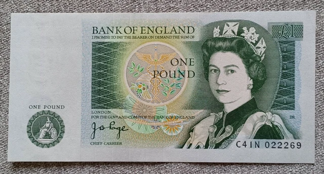 BANK OF ENGLAND Queen Elizabeth II One Pound note Sir Isaac Newton ...