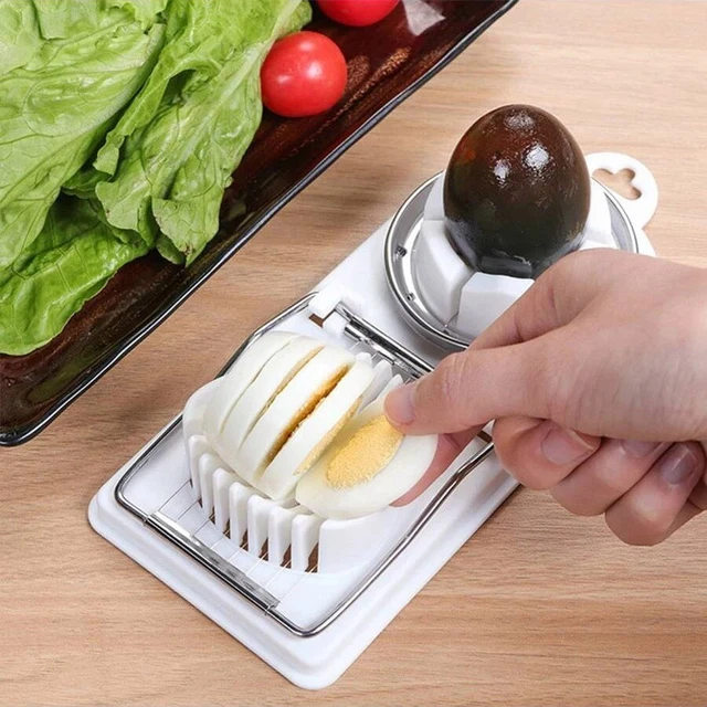 EGG SLICER STAINLESS Steel Eggs Hard Boiled Metal Cutter Section ...