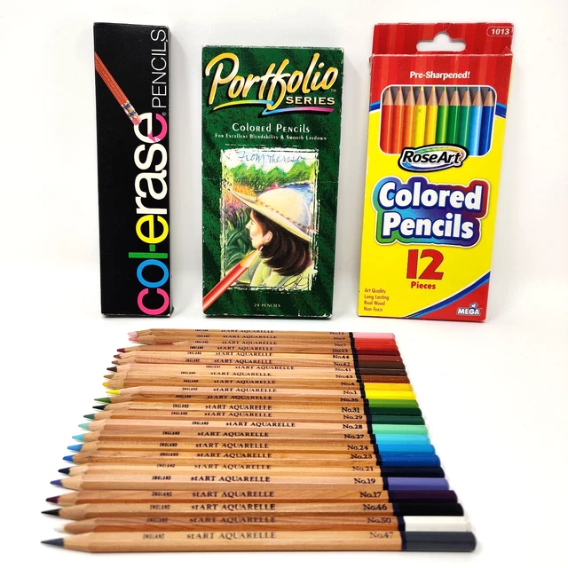 71 COLORED PENCIL Lot stART Aquarelle Faber Castel Col-erase Portfolio ...